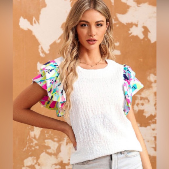 Tops | Meadow White Puff Sleeve Top | Poshmark